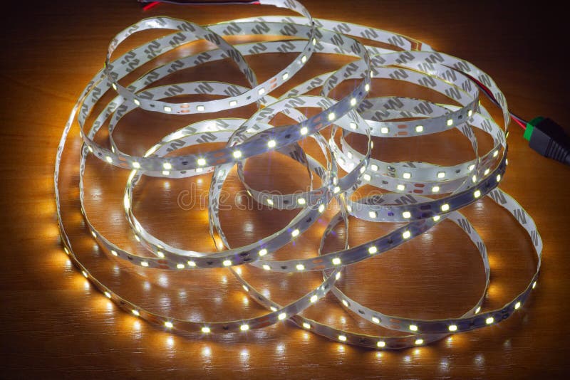 LED strip close-up stock image. Image of electrical - 180912455