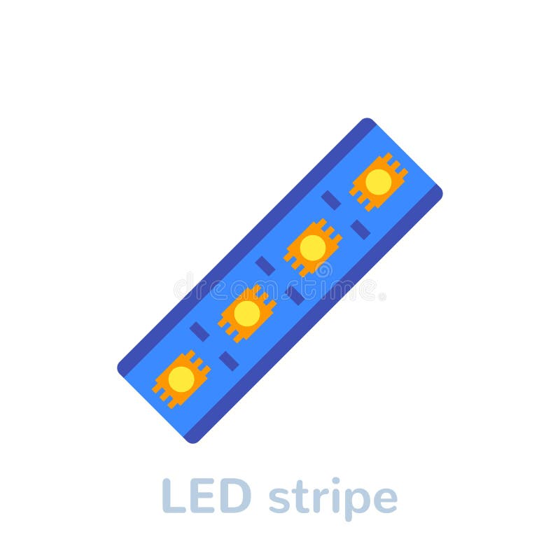 LED Stripe Icon on White, Flat Vector Stock Vector - Illustration of ...