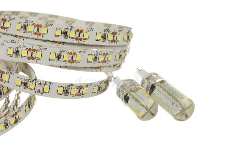Led stripe and lamps stock photo. Image of bulb, alternative - 50015376