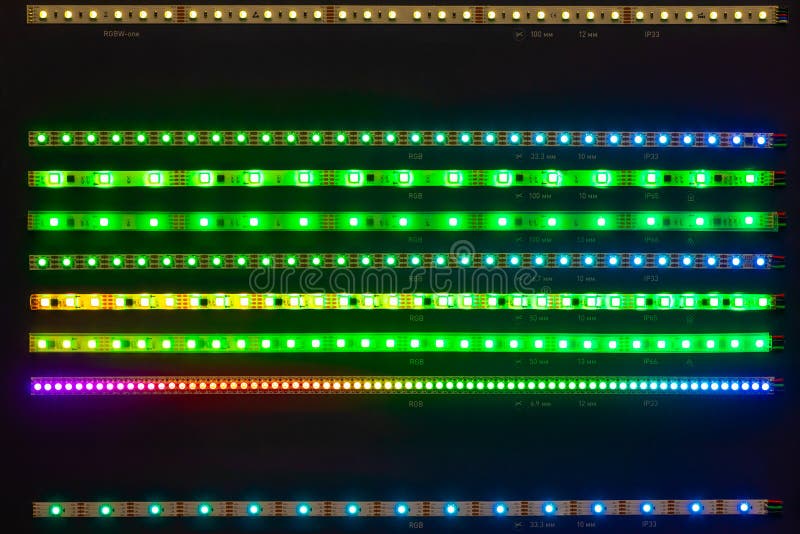 Led Strips Colorful Rgb Lights on Black Background Stock Photo - Image ...