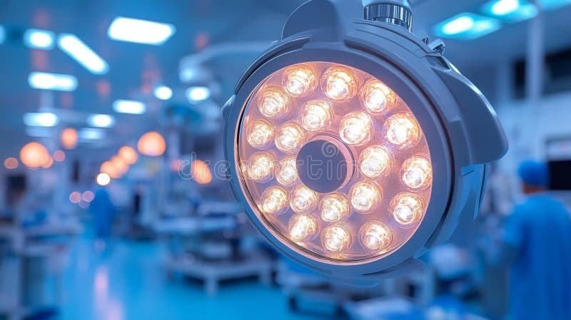LED Surgical Light in a Bright Operating Room Stock Illustration ...