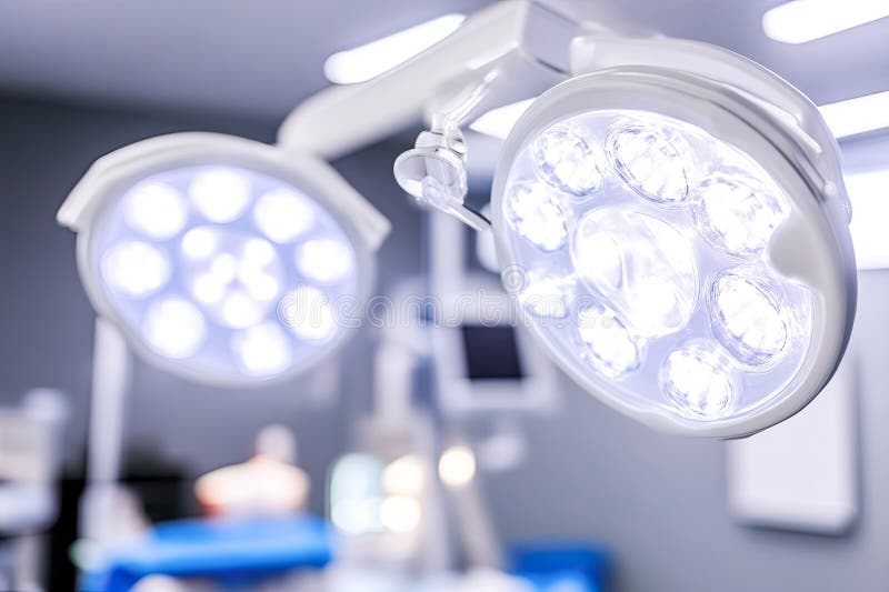 LED Surgical Lights in a Modern Operating Room. Stock Illustration ...