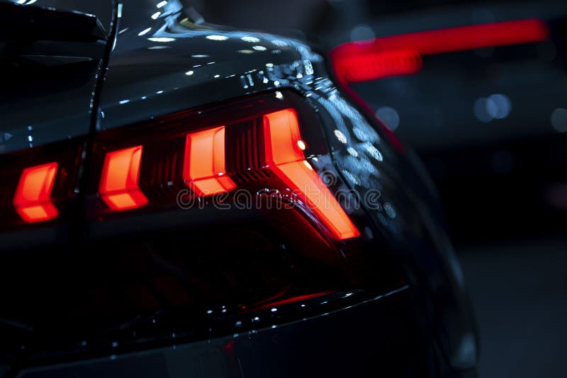 LED Tail Lights and Stop Light Stock Photo - Image of shape, business ...