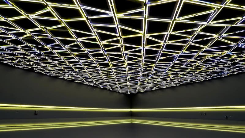 Color Changing Led Triangular Ceiling Lights Illuminating Minimalist ...