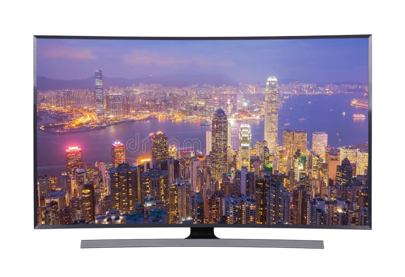 Led Tv Cityscape View Isolated White Background Stock Photos - Free ...