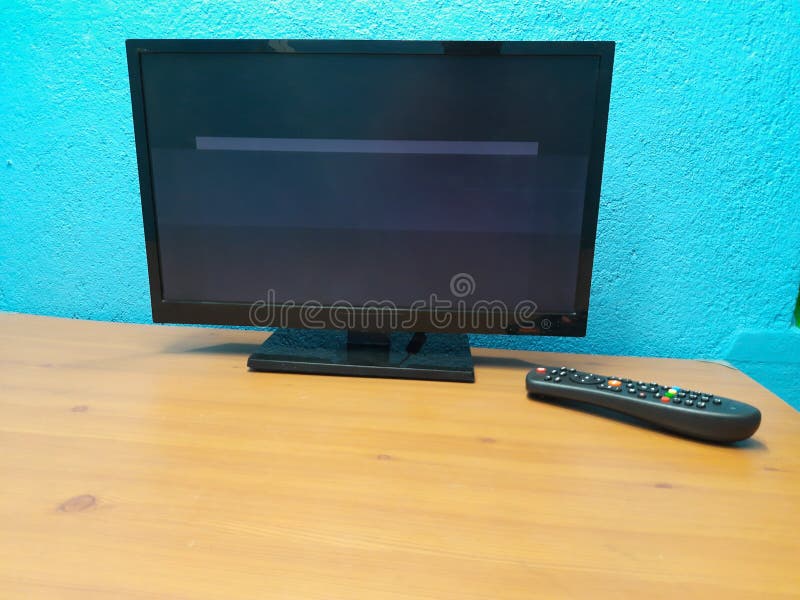 Led Tv and Remote in Table Image, Tv Image, Selective Focus Stock Photo ...
