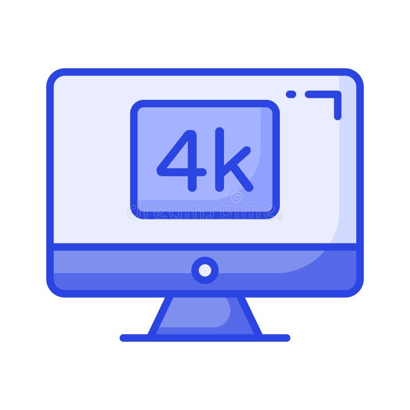 Led Tv Screen, Icon of 4k Technology in Trendy Style Stock Vector ...