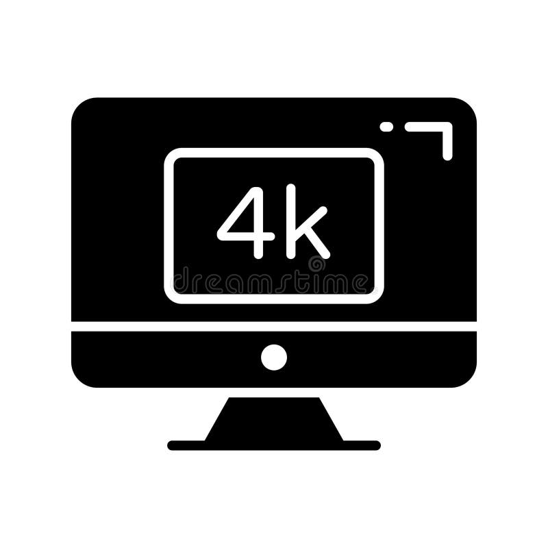 Led Tv Screen, Icon of 4k Technology in Trendy Style Stock Vector ...