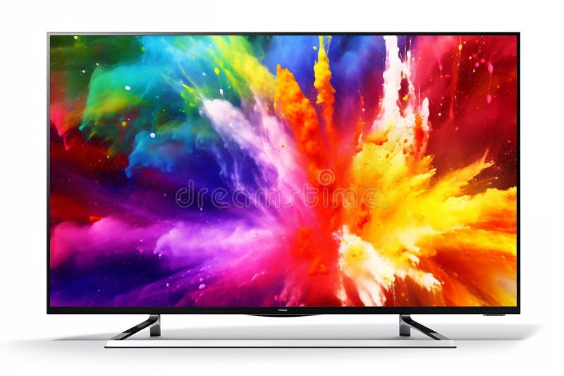 LED TV on White Background. AI Stock Illustration - Illustration of ...