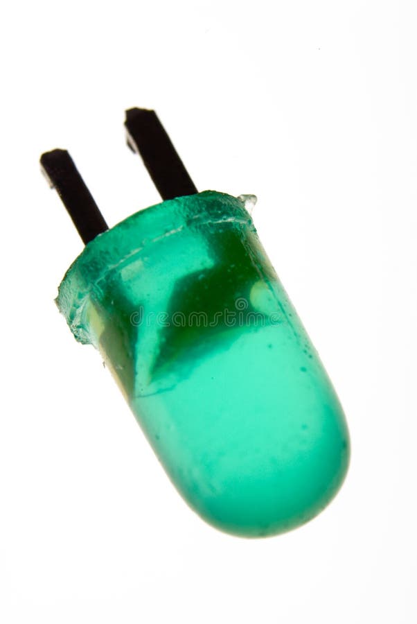 LED verde imagen de archivo. Imagen de blanco, primer - 12987341