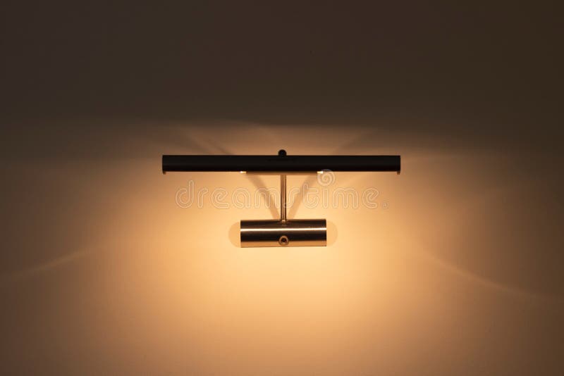 LED Wall Lamp Close-up. Modern Minimalistic Bedside Lamp for the ...