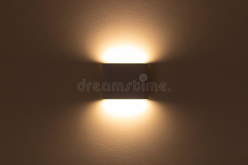 LED Wall Lamp Close-up. Modern Minimalistic Bedside Lamp for the ...