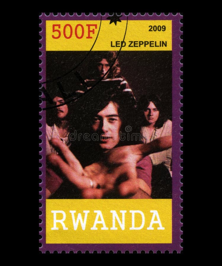 Led Zeppelin Postage Stamp from Rwanda Editorial Photography - Image of ...