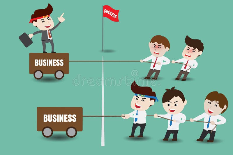 Skillnaden Mellan Ledare Och Chef Vektor Illustrationer - Illustration ...