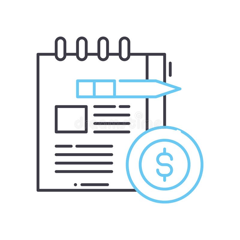 Ledger Account Line Icon Outline Symbol Vector Illustration Concept