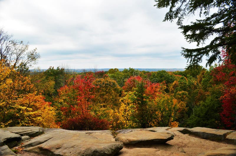 Ledges Overlook View in Autumn Stock Image - Image of green, cuyahoga ...