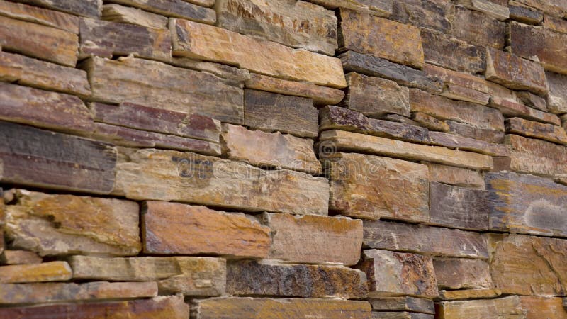Wall of Stacked Thin Natural Stones. Ledgestone Decorative Cladding ...
