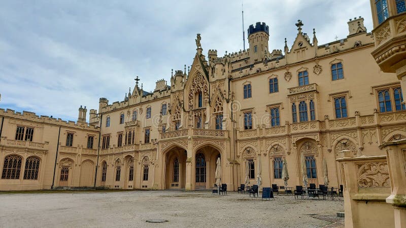 Lednice, Czech Republic - March 2023: View of Lednice Castle. Beautiful ...