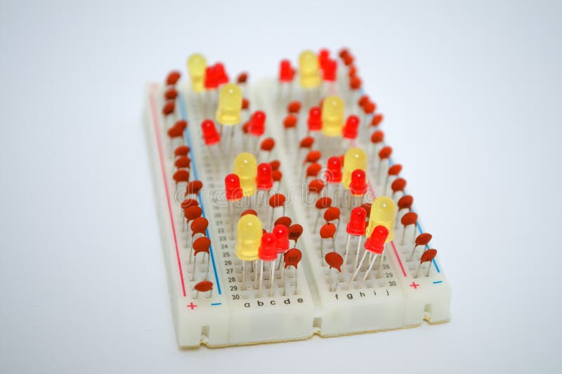 LEDs and Electrical Components on the Board Stock Image - Image of ...