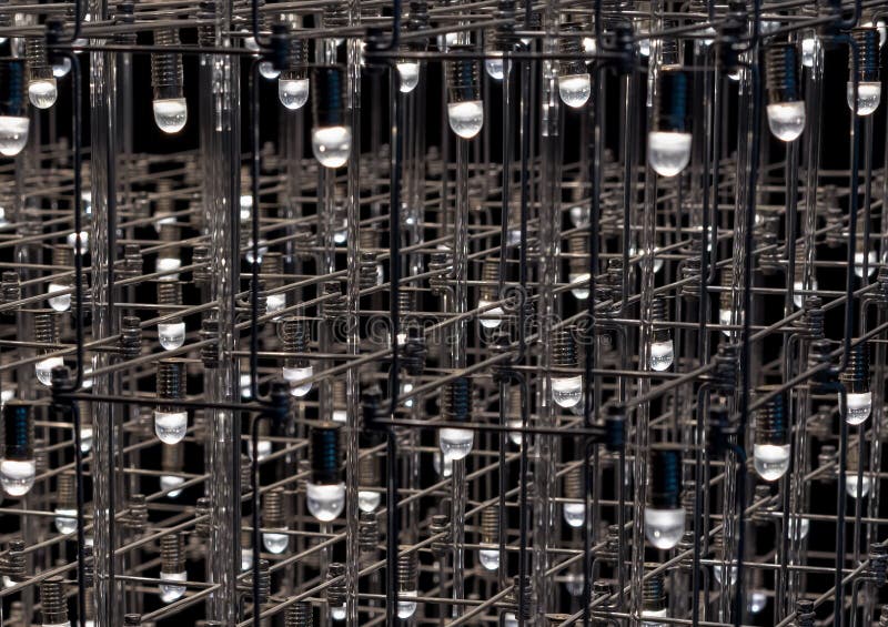 LEDs in a Modern High-tech Metal Chandelier. Stock Photo - Image of ...