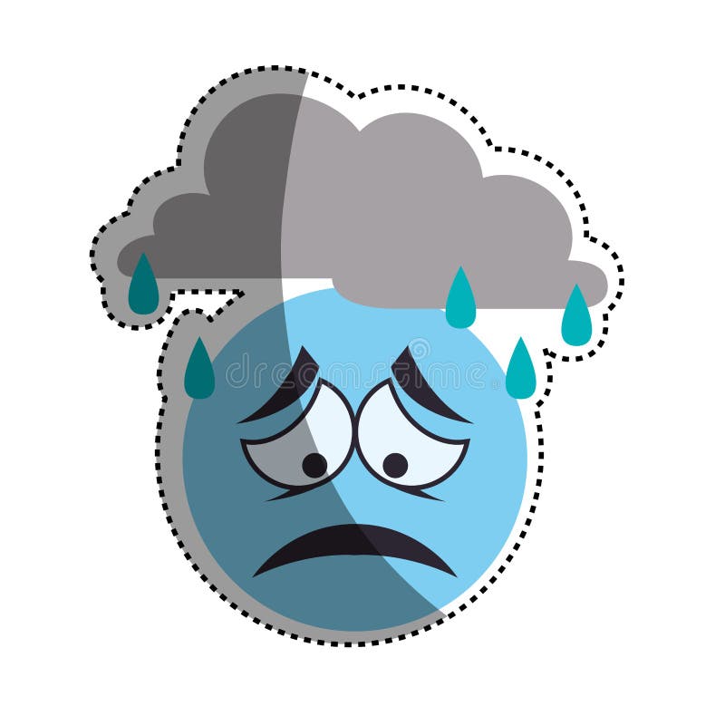 Ledsen Tecknad Filmframsida Stock Illustrationer - Illustration av ...