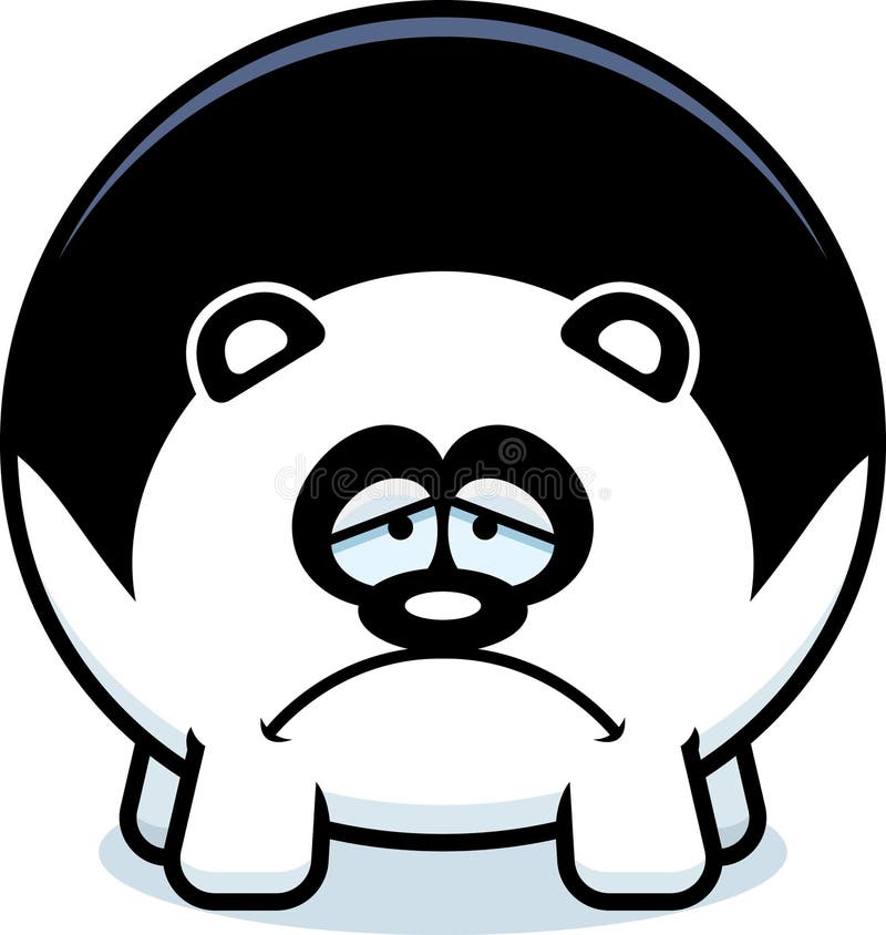 Ledsen tecknad filmpanda vektor illustrationer. Illustration av sorglig ...