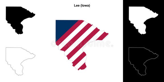 Lee outline map stock vector. Illustration of county - 323905087