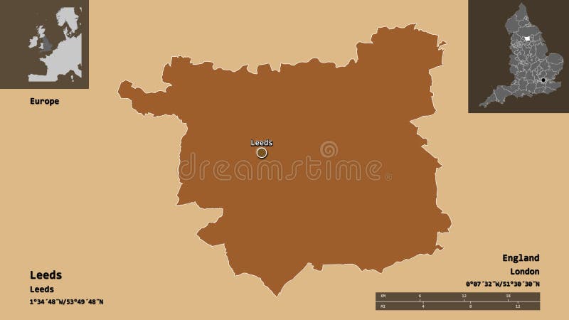 Leeds, Administrative County of England,. Previews. Pattern Stock ...