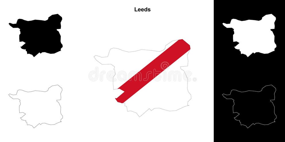 Leeds outline map stock vector. Illustration of detailed - 323768914