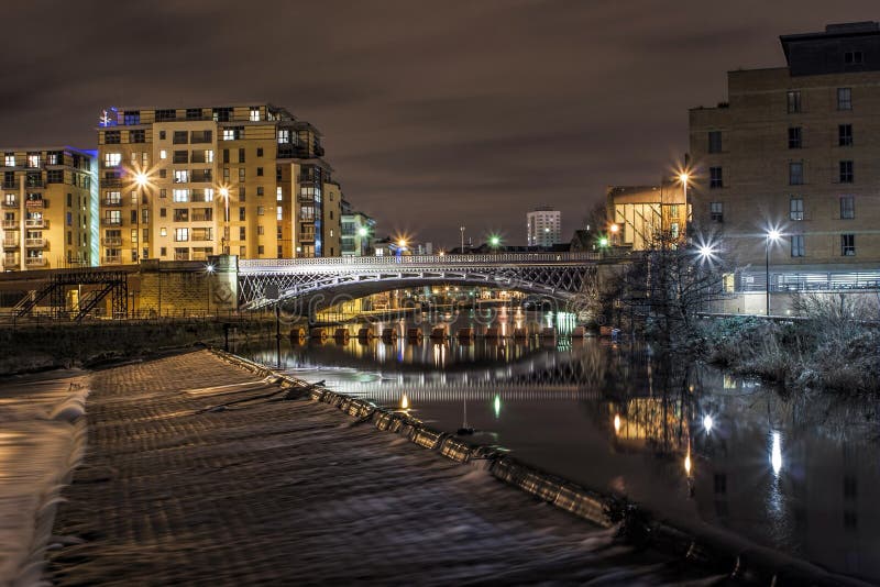 Leeds Bridge Crossing the River Aire with Calls Landing Stock Image ...