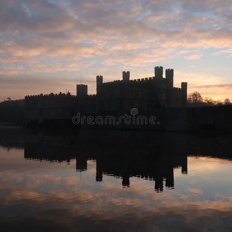Leeds Castle at Sunrise in Spring. Stock Photo - Image of historic ...