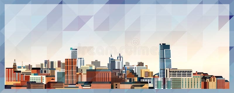 Leeds Skyline Vector Colorful Poster on Beautiful Triangular Texture ...