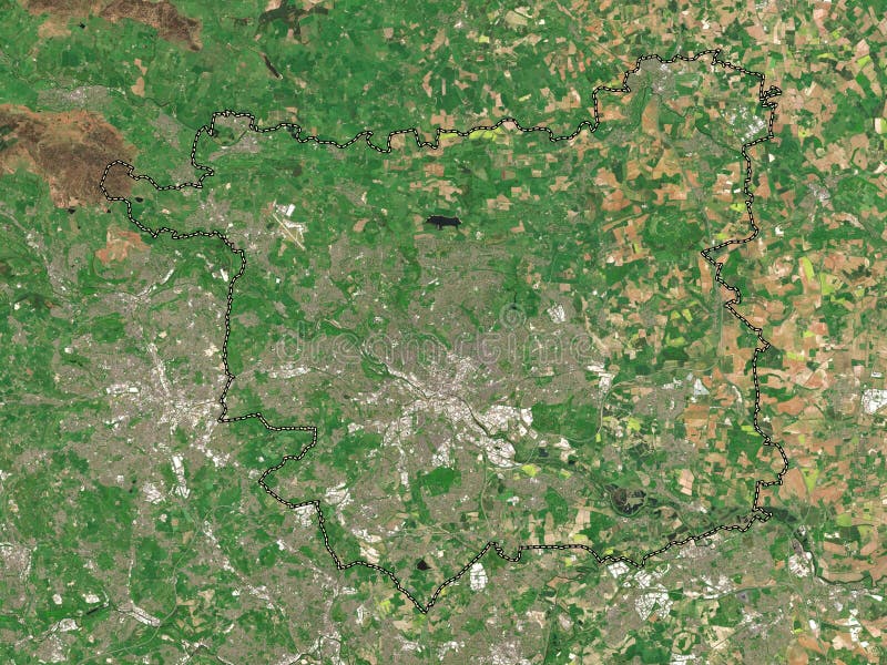 Leeds, England - Great Britain. Low-res Satellite. No Legend Stock ...
