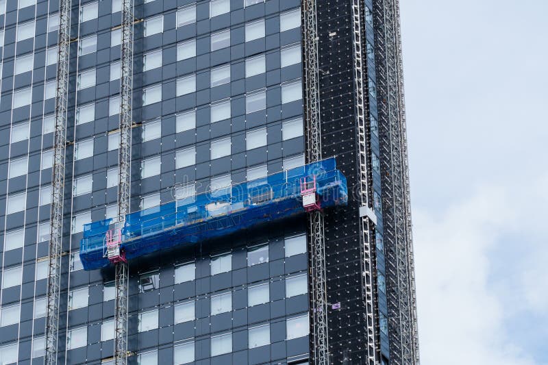 Leeds England: June 2024: Construction Workers on a Suspended Scaffold ...