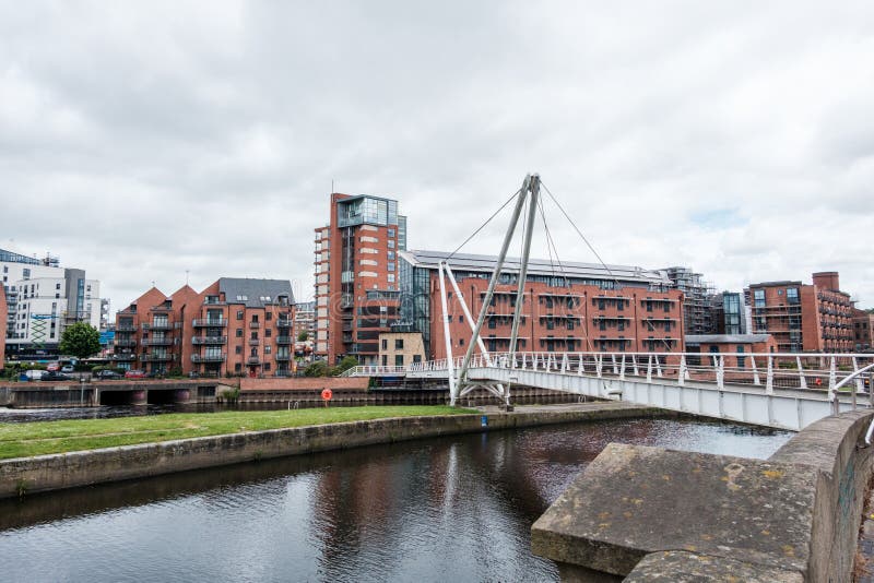 Leeds England: Knight S Way Bridge on River Aire Editorial Photography ...