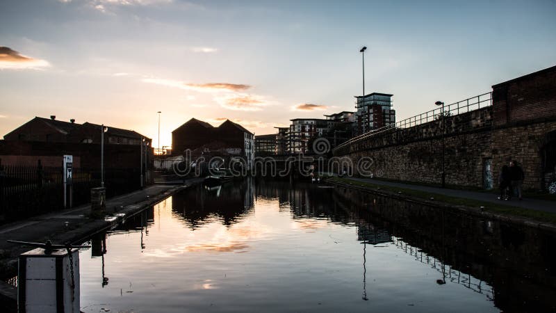 Leeds & Liverpool Canal Editorial Stock Image - Image of canal, sunset ...