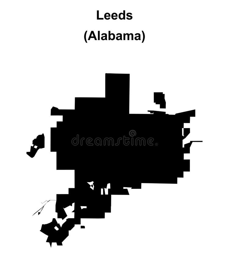 Leeds outline map stock vector. Illustration of vector - 357148138