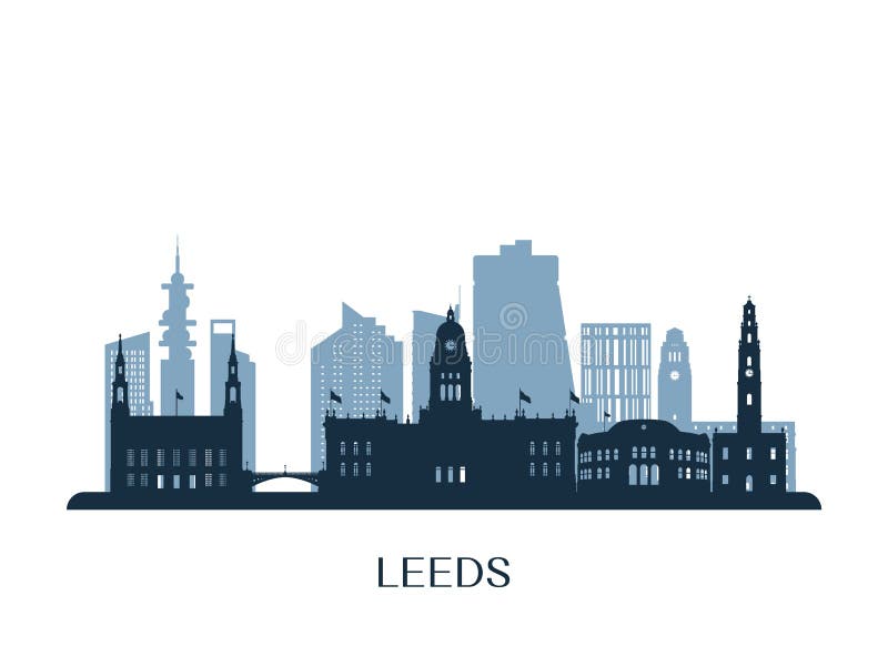 Leeds Skyline Horizontal Banner. Stock Vector - Illustration of ...