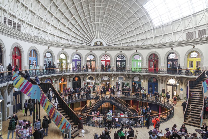 Leeds, UK - Feb 24, 2024: Interior of the Historic Corn Exchange, Leeds ...