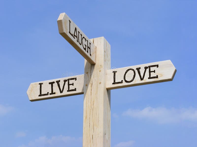 Leef de Liefde van de Lach stock afbeelding. Image of geschreven - 853901