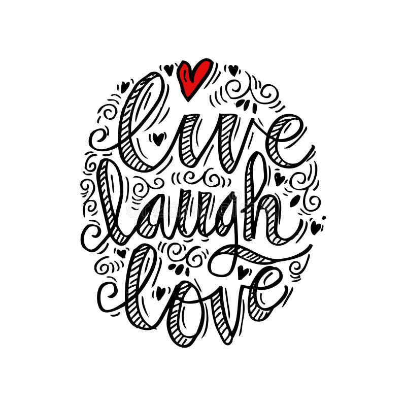 Leef de Liefde van de Lach vector illustratie. Illustration of gelukkig ...