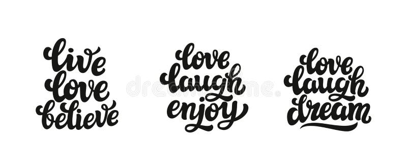 Leef Liefde Geloven Van Droom Geniet Vector Illustratie - Illustration ...