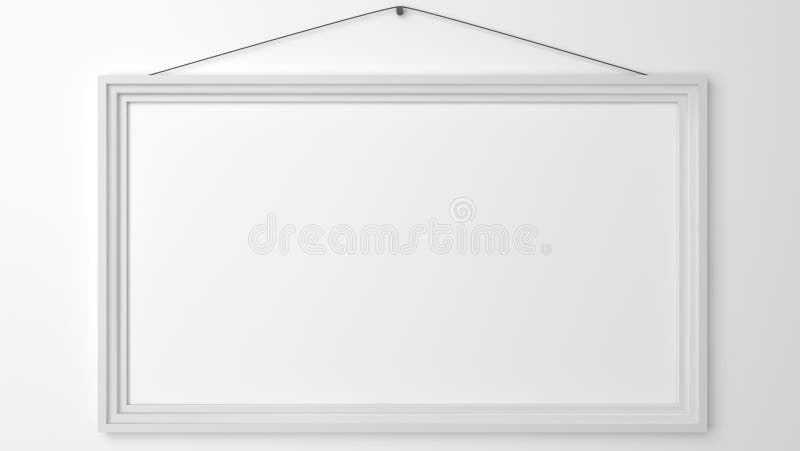 Leeg kader op witte muur stock illustratie. Illustration of voorwerp ...