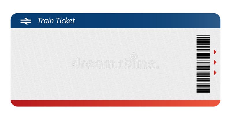 Treinkaartje Op Witte Achtergrond Stock Illustratie - Illustration of ...