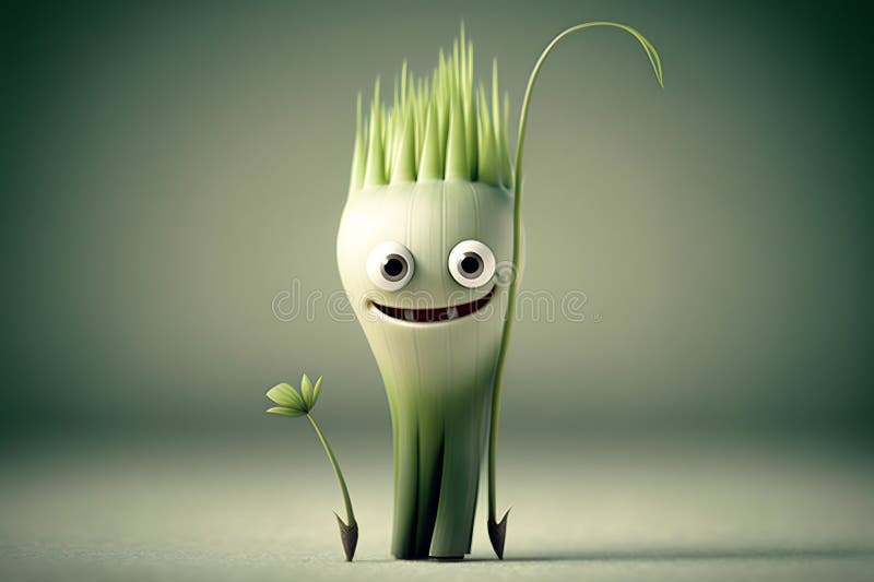Leek cartoon character. stock illustration. Illustration of fresh ...