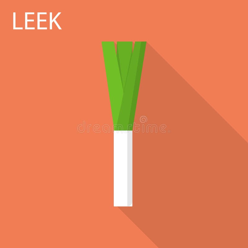 Leek icon, flat style stock vector. Illustration of icon - 115840816