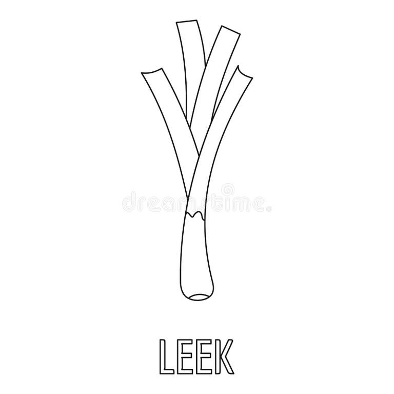 Leek icon, outline style. stock vector. Illustration of leek - 106970149