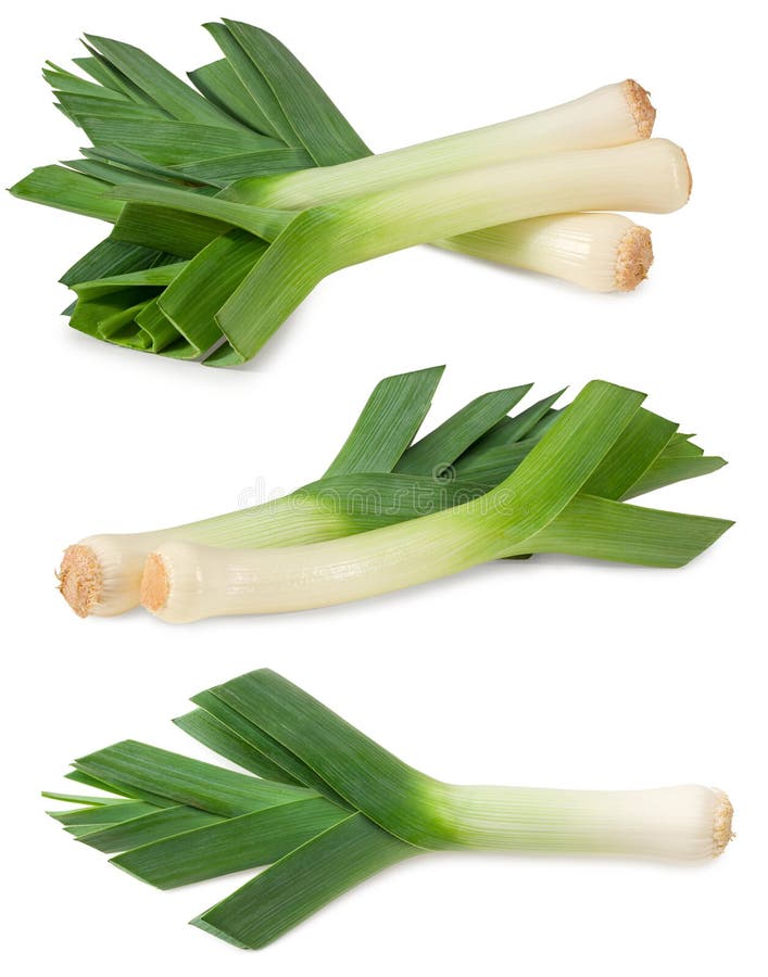Leek Isolated on White Background. with Clipping Path Stock Image ...