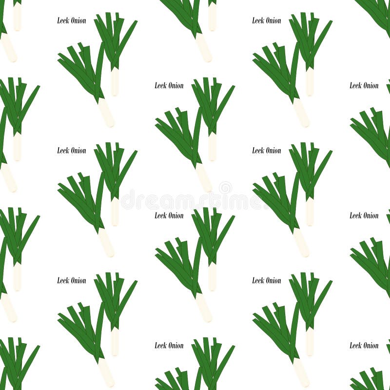 Leek Onion Seamless Pattern Stock Vector - Illustration of fresh ...