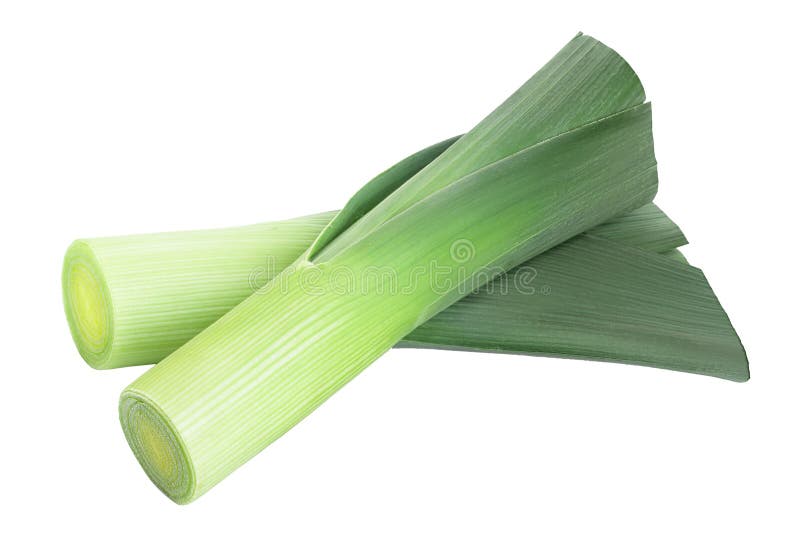 Leek Vegetable with Slices Isolated on White Background Stock Image ...